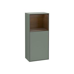 Villeroy & Boch Villeroy und Boch Finion Seitenschrank F510GNGM 41,8x93,6x27cm, rechts, Regal oben Walnut Veneer, Olive Matt Lacquer