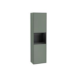 Villeroy & Boch Villeroy und Boch Finion Hochschrank F460PDGM 41,8x151,6x27cm, links, Regal Black Matt Lacquer, Olive Matt Lacquer