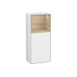 Villeroy & Boch Villeroy und Boch Finion Seitenschrank F500PCGF 41,8x93,6x27cm, links, Regal oben Oak Veneer, Glossy white lacquer