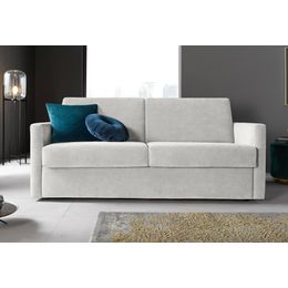 Schlafsofa Home Affaire, B:182cm H:85cm T:100cm, grau, Samtoptik (100% Polyester);Struktur (100% Polyester), Wohnzimmer, Sofas, "GOLDPOINT 182cm,