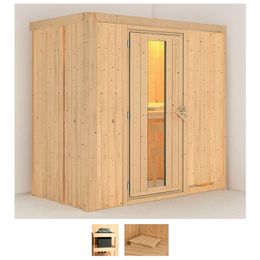 Karibu Sauna "Vada", ohne Ofen, (ohne Ofen), beige, Saunen, ohne Ofen