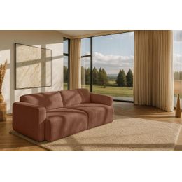 3-Sitzer Home Affaire, B:230cm H:72cm T:99cm, rot, 100% PES, Sofas, "Myrland", Breite 230 cm, Chenille, Easy Clean Stoff, mit Kaltschaum
