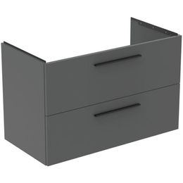 Ideal Standard i.life B M&ouml;belwaschtischunterschrank T5584NG 2 Ausz&uuml;ge Siphon, links 1000x505x630 mm, Quarzgrau matt