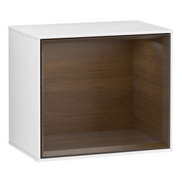 Villeroy & Boch Villeroy und Boch Finion Regalmodul F580GNGF 41,8x35,6x27cm, Regal Walnut Veneer, Glossy white lacquer