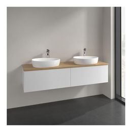 Villeroy & Boch Villeroy und Boch Antao Waschtisch-Unterschrank K39151GF 160x36x50cm, Hahnlochbohrung, Waschbeckenplattenfarbe honey oak, glossy white lacquer