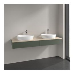 Villeroy & Boch Villeroy und Boch Antao Waschtisch-Unterschrank K17053HL 160x19x50cm, Hahnlochbohrung, Waschbeckenplattenfarbe botticino, leaf green matt lacquer