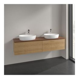 Villeroy & Boch Villeroy und Boch Antao Waschtisch-Unterschrank K39152HN 160x36x50cm, Hahnlochbohrung, Waschbeckenplattenfarbe warm walnut, honey oak