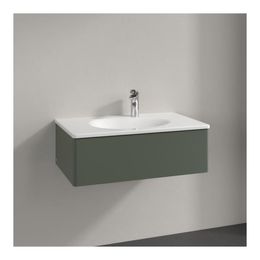 Villeroy & Boch Villeroy und Boch Antao Waschtisch-Unterschrank L01000HL 78,8x25,6x49,6cm, ohne Frontstruktur, leaf green matt lacquer, Mit Beleuchtung