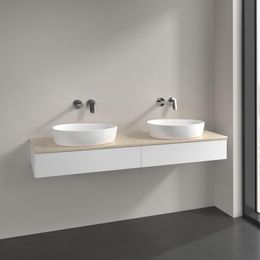 Villeroy & Boch Villeroy und Boch Antao Waschtisch-Unterschrank L17113MT 160x19x50cm, Waschbeckenplattenfarbe botticino, white matt lacquer, Mit Beleuchtung