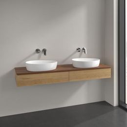 Villeroy & Boch Villeroy und Boch Antao Waschtisch-Unterschrank L17112HN 160x19x50cm, Waschbeckenplattenfarbe warm walnut, honey oak, Mit Beleuchtung
