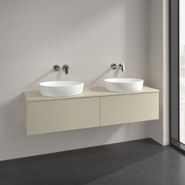 Villeroy & Boch Villeroy und Boch Antao Waschtisch-Unterschrank K39150HJ 160x36x50cm, Hahnlochbohrung, Waschbeckenplattenfarbe Lack, silk grey matt lacquer