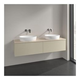 Villeroy & Boch Villeroy und Boch Antao Waschtisch-Unterschrank L39113HJ 160x36x50cm, Waschbeckenplattenfarbe botticino, silk grey matt lacquer, Mit Beleuchtung