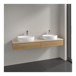 Villeroy & Boch Villeroy und Boch Antao Waschtisch-Unterschrank K17053HN 160x19x50cm, Hahnlochbohrung, Waschbeckenplattenfarbe botticino, honey oak