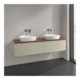 Villeroy & Boch Villeroy und Boch Antao Waschtisch-Unterschrank K39112HJ 160x36x50cm, Waschbeckenplattenfarbe warm walnut, silk grey matt lacquer
