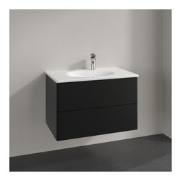 Villeroy & Boch Villeroy und Boch Antao Waschtisch-Unterschrank L04000PD 78,8x50,4x49,6cm, ohne Frontstruktur, black matt lacquer, Mit Beleuchtung
