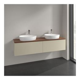 Villeroy & Boch Villeroy und Boch Antao Waschtisch-Unterschrank K39152HJ 160x36x50cm, Hahnlochbohrung, Waschbeckenplattenfarbe warm walnut, silk grey matt lacquer