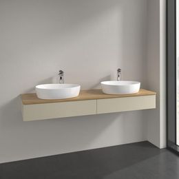 Villeroy & Boch Villeroy und Boch Antao Waschtisch-Unterschrank K17151HJ 160x19x50cm, Hahnlochbohrung, Waschbeckenplattenfarbe honey oak, silk grey matt lacquer