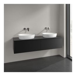 Villeroy & Boch Villeroy und Boch Antao Waschtisch-Unterschrank L39110PD 160x36x50cm, Waschbeckenplattenfarbe Lack, black matt lacquer, Mit Beleuchtung