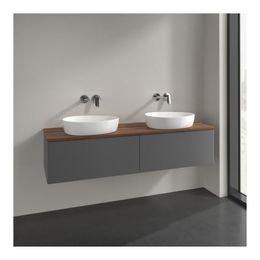Villeroy & Boch Villeroy und Boch Antao Waschtisch-Unterschrank K39012GK 160x36x50cm, Waschbeckenplattenfarbe warm walnut, anthracite matt lacquer