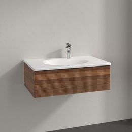 Villeroy & Boch Villeroy und Boch Antao Waschtisch-Unterschrank K01100HM 78,8x25,6x49,6cm, mit Frontstruktur, warm walnut