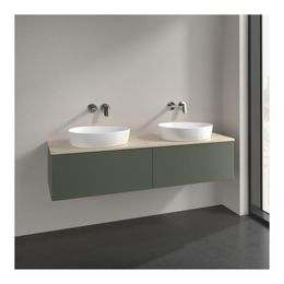 Villeroy & Boch Villeroy und Boch Antao Waschtisch-Unterschrank K39013HL 160x36x50cm, Waschbeckenplattenfarbe botticino, leaf green matt lacquer