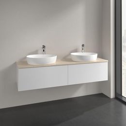 Villeroy & Boch Villeroy und Boch Antao Waschtisch-Unterschrank K39153GF 160x36x50cm, Hahnlochbohrung, Waschbeckenplattenfarbe botticino, glossy white lacquer