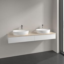 Villeroy & Boch Villeroy und Boch Antao Waschtisch-Unterschrank K17053MT 160x19x50cm, Hahnlochbohrung, Waschbeckenplattenfarbe botticino, white matt lacquer