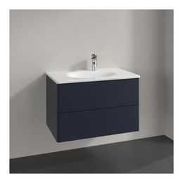 Villeroy & Boch Villeroy und Boch Antao Waschtisch-Unterschrank L04000HG 78,8x50,4x49,6cm, ohne Frontstruktur, midnight blue matt lacquer, Mit Beleuchtung