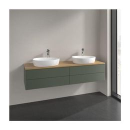 Villeroy & Boch Villeroy und Boch Antao Waschtisch-Unterschrank K28011HL 160x36x50cm, Waschbeckenplattenfarbe honey oak, leaf green matt lacquer