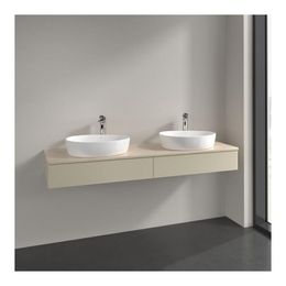 Villeroy & Boch Villeroy und Boch Antao Waschtisch-Unterschrank K17153HJ 160x19x50cm, Hahnlochbohrung, Waschbeckenplattenfarbe botticino, silk grey matt lacquer