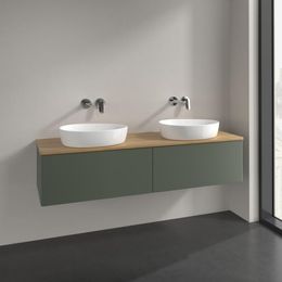 Villeroy & Boch Villeroy und Boch Antao Waschtisch-Unterschrank K39011HL 160x36x50cm, Waschbeckenplattenfarbe honey oak, leaf green matt lacquer