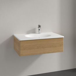 Villeroy & Boch Villeroy und Boch Antao Waschtisch-Unterschrank K01100HN 78,8x25,6x49,6cm, mit Frontstruktur, honey oak