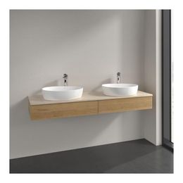 Villeroy & Boch Villeroy und Boch Antao Waschtisch-Unterschrank K17153HN 160x19x50cm, Hahnlochbohrung, Waschbeckenplattenfarbe botticino, honey oak