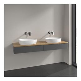 Villeroy & Boch Villeroy und Boch Antao Waschtisch-Unterschrank L17111GK 160x19x50cm, Waschbeckenplattenfarbe honey oak, anthracite matt lacquer, Mit Beleuchtung