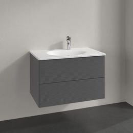 Villeroy & Boch Villeroy und Boch Antao Waschtisch-Unterschrank K04100GK 78,8x50,4x49,6cm, mit Frontstruktur, anthracite matt lacquer