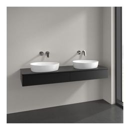 Villeroy & Boch Villeroy und Boch Antao Waschtisch-Unterschrank K17150PD 160x19x50cm, Hahnlochbohrung, Waschbeckenplattenfarbe Lack, black matt lacquer