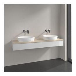 Villeroy & Boch Villeroy und Boch Antao Waschtisch-Unterschrank L17013GF 160x19x50cm, Waschbeckenplattenfarbe botticino, glossy white lacquer, Mit Beleuchtung