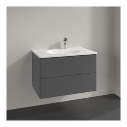Villeroy & Boch Villeroy und Boch Antao Waschtisch-Unterschrank L04100GK 78,8x50,4x49,6cm, mit Frontstruktur, anthracite matt lacquer, Mit Beleuchtung
