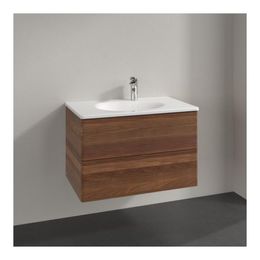 Villeroy & Boch Villeroy und Boch Antao Waschtisch-Unterschrank L04100HM 78,8x50,4x49,6cm, mit Frontstruktur, warm walnut, Mit Beleuchtung
