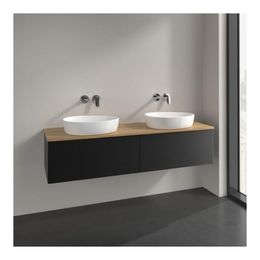 Villeroy & Boch Villeroy und Boch Antao Waschtisch-Unterschrank K39111PD 160x36x50cm, Waschbeckenplattenfarbe honey oak, black matt lacquer