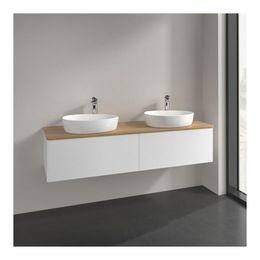 Villeroy & Boch Villeroy und Boch Antao Waschtisch-Unterschrank K39151MT 160x36x50cm, Hahnlochbohrung, Waschbeckenplattenfarbe honey oak, white matt lacquer