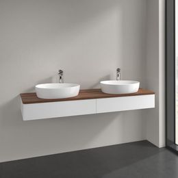 Villeroy & Boch Villeroy und Boch Antao Waschtisch-Unterschrank K17152MT 160x19x50cm, Hahnlochbohrung, Waschbeckenplattenfarbe warm walnut, white matt lacquer