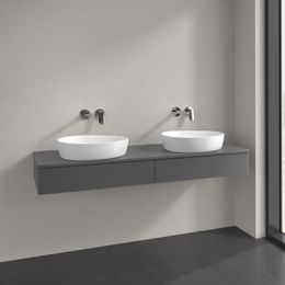 Villeroy & Boch Villeroy und Boch Antao Waschtisch-Unterschrank K17150GK 160x19x50cm, Hahnlochbohrung, Waschbeckenplattenfarbe Lack, anthracite matt lacquer
