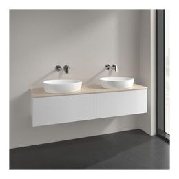 Villeroy & Boch Villeroy und Boch Antao Waschtisch-Unterschrank L39113GF 160x36x50cm, Waschbeckenplattenfarbe botticino, glossy white lacquer, Mit Beleuchtung