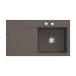 Villeroy & Boch Villeroy und Boch Subway Style 50 Einbausp&uuml;le 335102TR rechts, mit Ablaufgarnitur, 900 x 510 mm, Excenterbet&auml;tigung, timber CeramicPlus