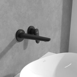 Villeroy & Boch Villeroy und Boch Antao Zweiloch-Waschtischarmatur TVW111002000K5 fester Auslauf, ohne Ablaufgarnitur, matt black
