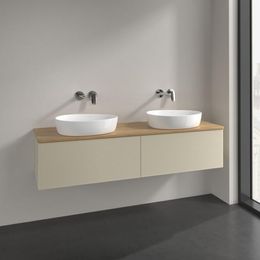 Villeroy & Boch Villeroy und Boch Antao Waschtisch-Unterschrank K39111HJ 160x36x50cm, Waschbeckenplattenfarbe honey oak, silk grey matt lacquer
