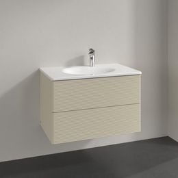 Villeroy & Boch Villeroy und Boch Antao Waschtisch-Unterschrank K04100HJ 78,8x50,4x49,6cm, mit Frontstruktur, silk grey matt lacquer