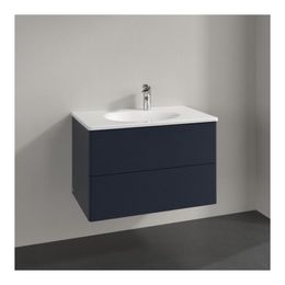 Villeroy & Boch Villeroy und Boch Antao Waschtisch-Unterschrank L04100HG 78,8x50,4x49,6cm, mit Frontstruktur, midnight blue matt lacquer, Mit Beleuchtung