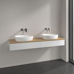 Villeroy & Boch Villeroy und Boch Antao Waschtisch-Unterschrank K17011GF 160x19x50cm, Waschtischplattenfarbe honey oak, glossy white lacquer